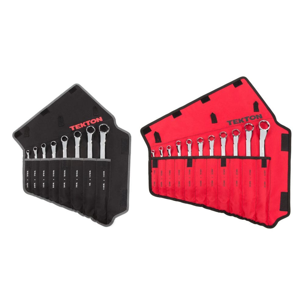 TEKTON 45-Degree Offset Box End Wrench Set, 19-Piece (1/4-1-1/4 in., 6 ...