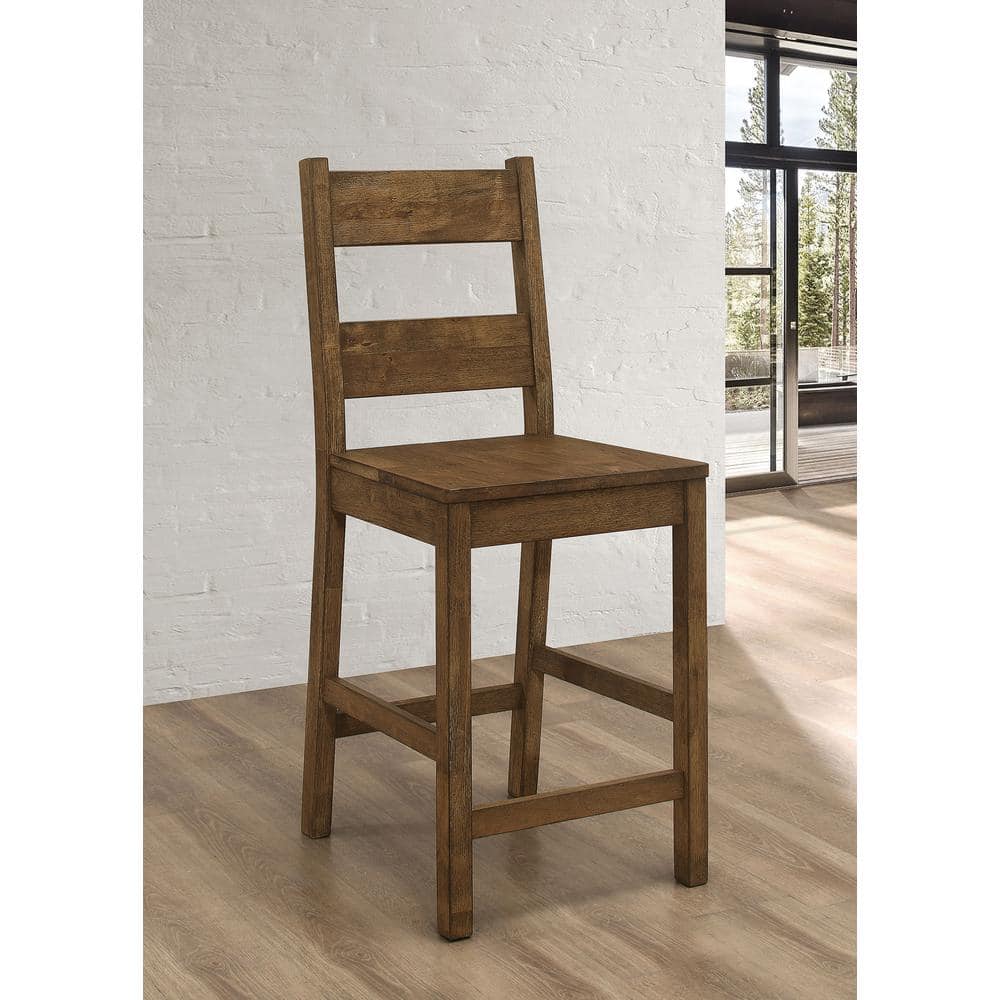 Coaster Coleman 24.5 in. Rustic Golden Brown Ladder Back Wood Frame ...