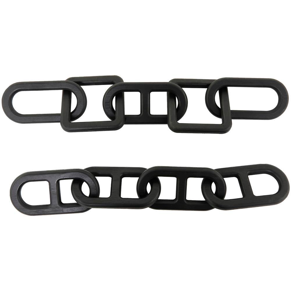 CosmoLiving by Cosmopolitan Black Wood Chain Sculpture (Set of 2 ...