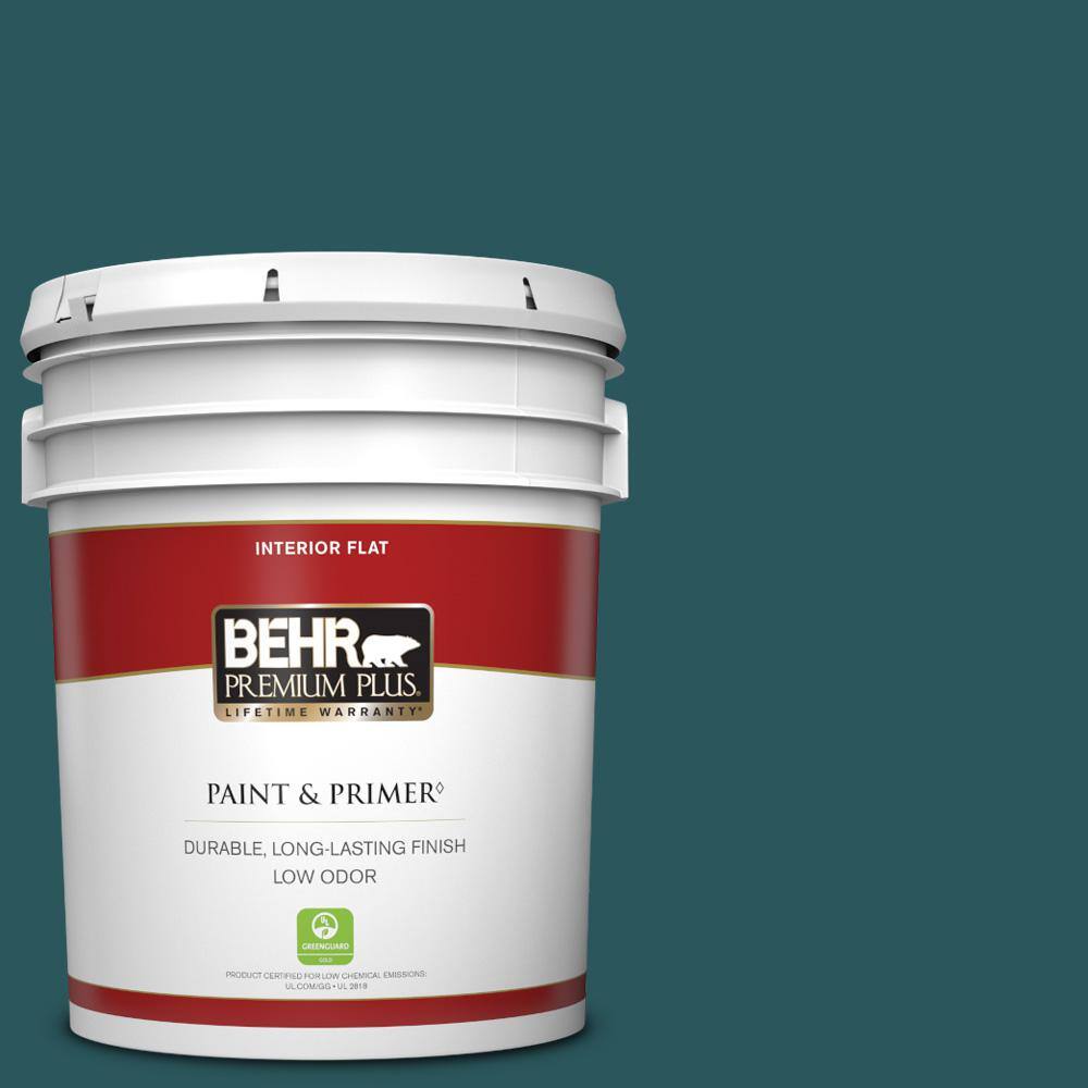 BEHR PREMIUM PLUS 5 gal. #MQ6-01 Ocean Abyss Flat Low Odor Interior ...