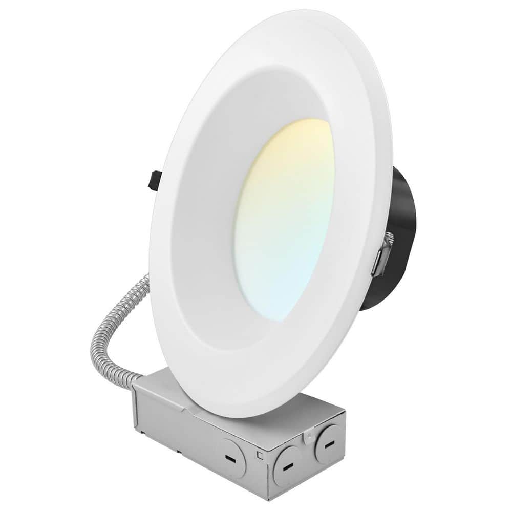 LUXRITE 8in. Integrated LED Recessed Light J-Box Commercial 5CCT 24/30 ...