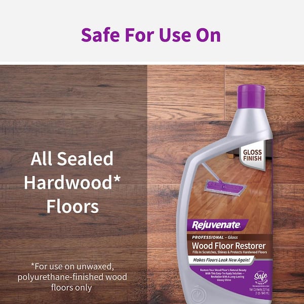 Rejuvenate 32 oz. Professional High-Gloss Wood Floor Restorer HG-R05322 ...