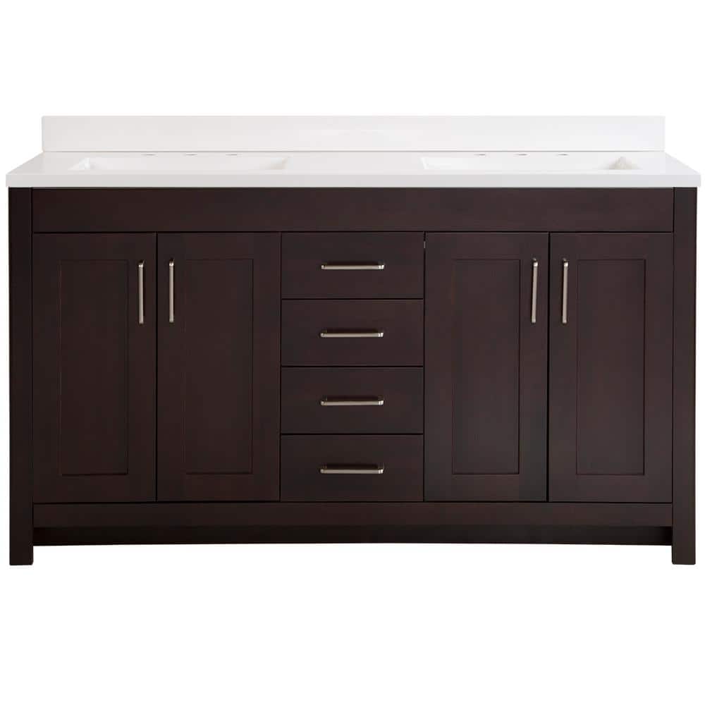 Home Decorators Collection Westcourt 61 in. W x 22 in. D Bath Vanity in ...