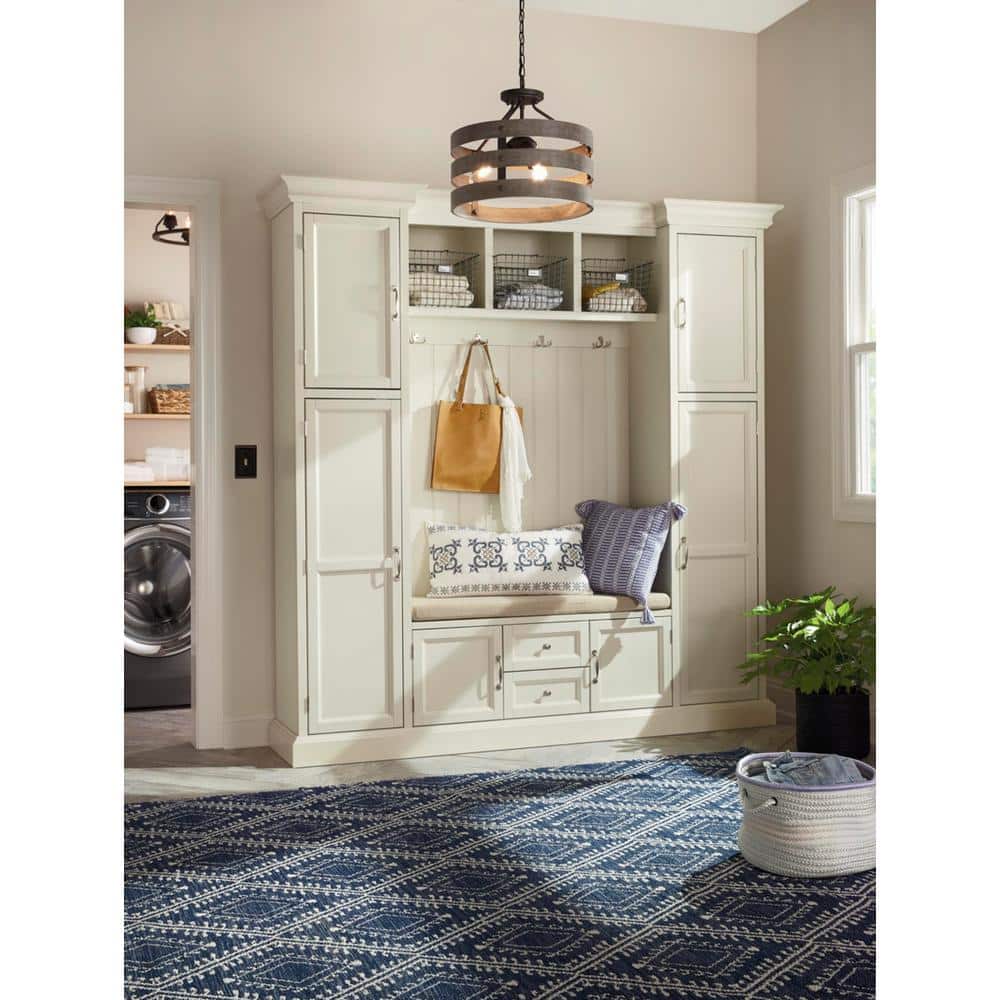 Home Decorators Collection Royce 79 in. Polar Off-White Hall Tree ...