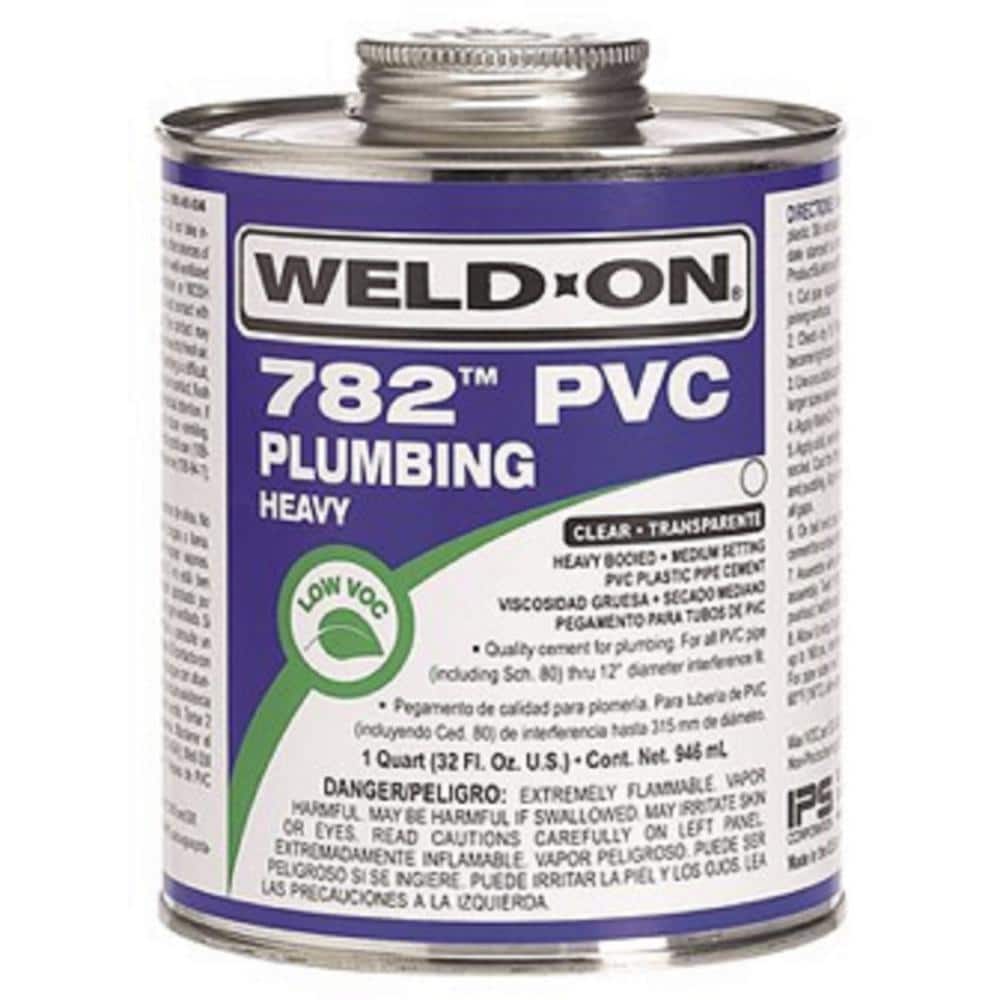 IPS Corporation 32 oz. 782 Heavy-Bodied PVC Cement, Clear, Quart 14016 ...