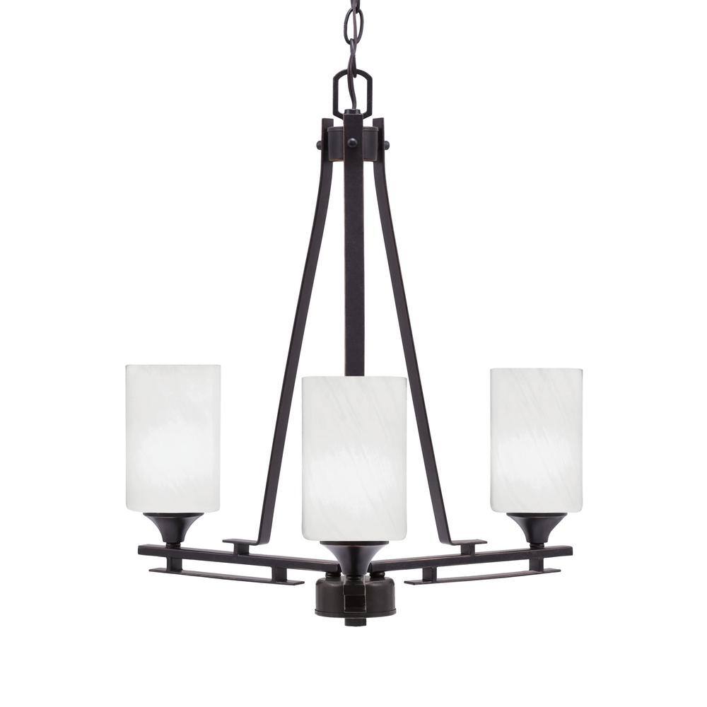 Lighting Theory Ontario 17.5 in. 3-Light Dark Granite Geometric ...
