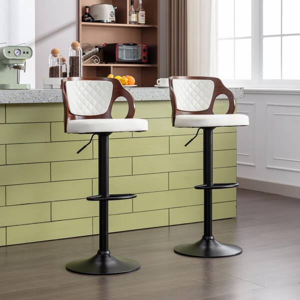 VECELO Modern Bar Stools Set of 2 Barstools Height Adjustable Counter ...