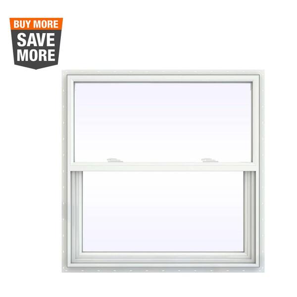 JELD-WEN 35.5 in. x 35.5 in. V-2500 Series White Vinyl Single Hung ...