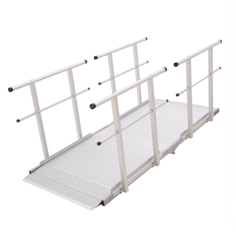 SILVER SPRING 6ft. L Folding Aluminum Mobility Ramp with Dual Handrails ...