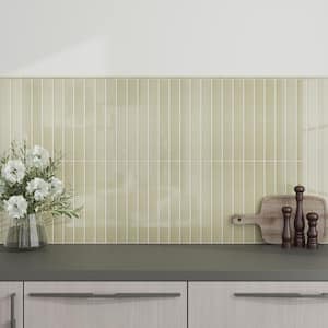 Apollo Tile Horizonte 0.5 in. x 8 in. Glossy Soft Mint Green Ceramic ...
