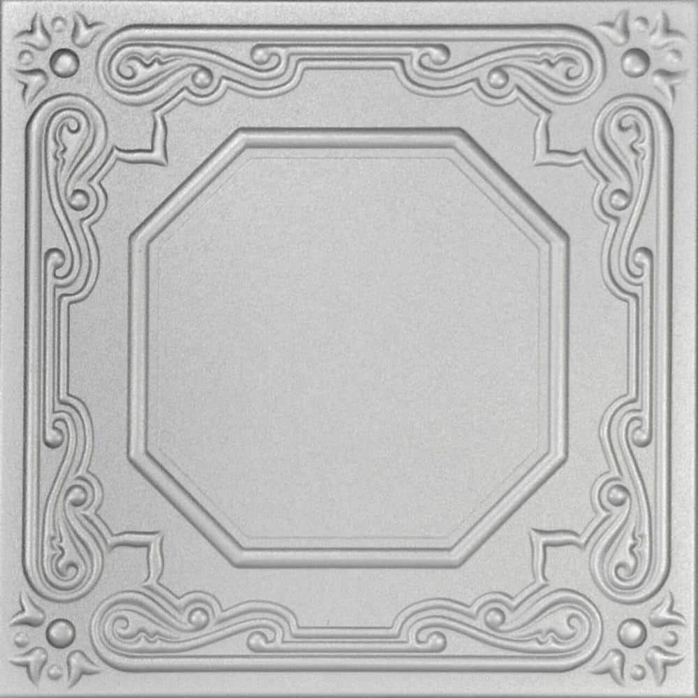 A La Maison Ceilings Topkapi Palace Silver 1.6 ft. x 1.6 ft. Decorative ...