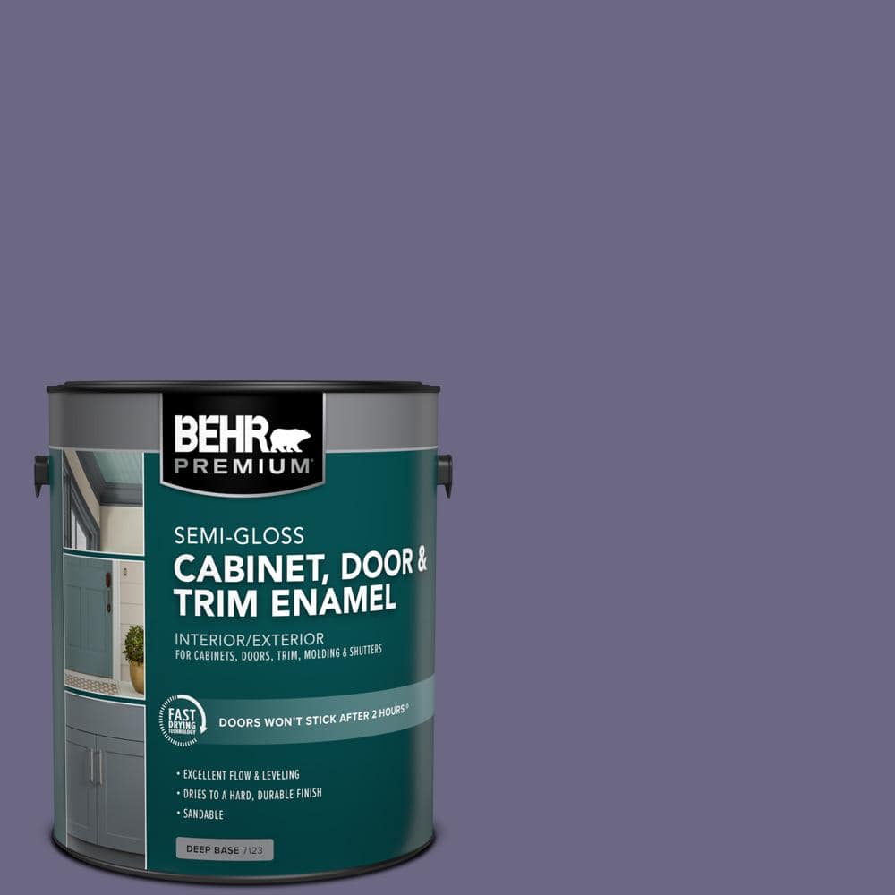 BEHR PREMIUM 1 gal. #PPU16-18 Hyacinth Arbor Semi-Gloss Enamel Interior ...