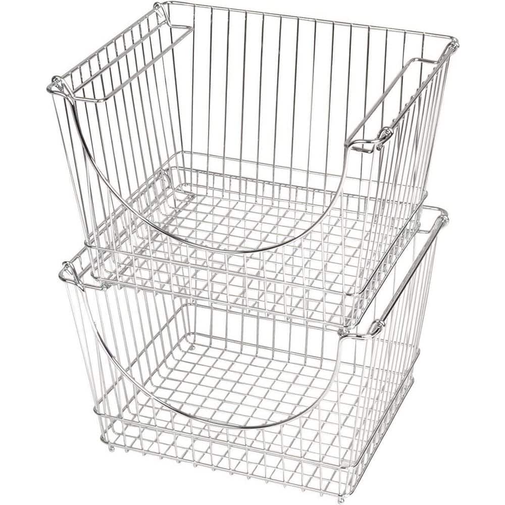 Smart Design Stacking Baskets with Handles - Set of 2 Large - Fruit ...