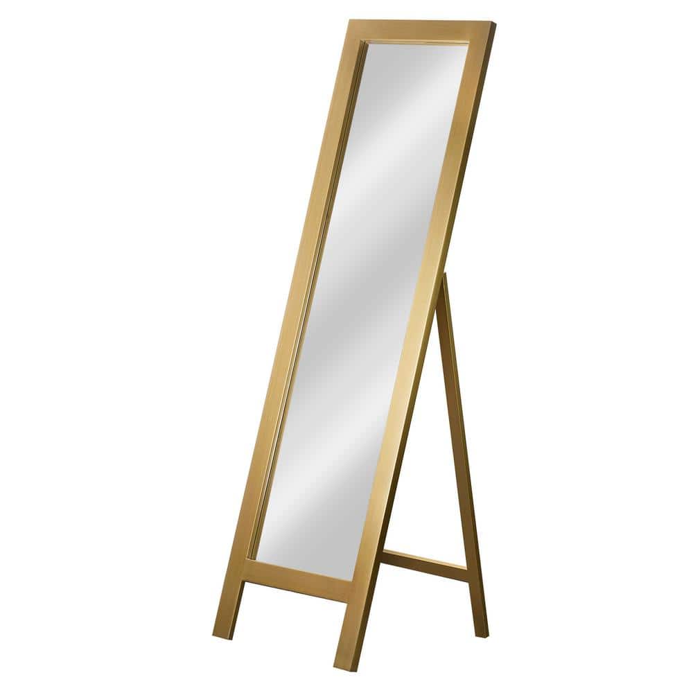 Head West 18 in. W x 64 in. H Gold Full Size Free Standing Easel Dressing Mirror 520023WEB The Home Depot