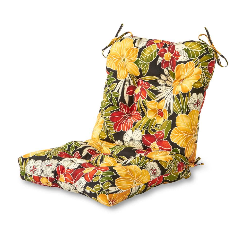 Greendale Home Fashions Aloha Black Outdoor Dining Chair Cushion OC5815 ...