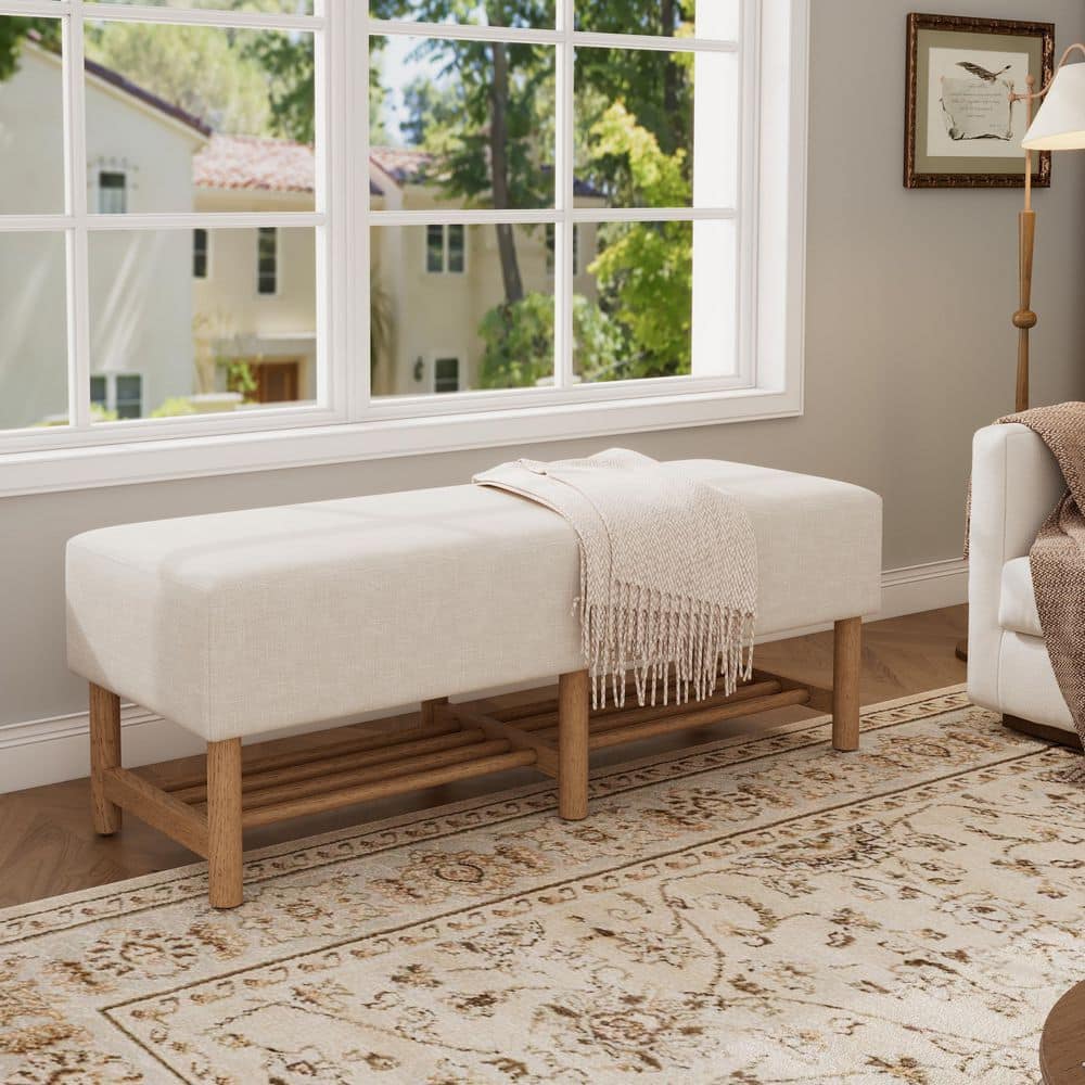 CHRISTOPHER KNIGHT HOME Gavric Modern Beige Linen Fabric Upholstered ...