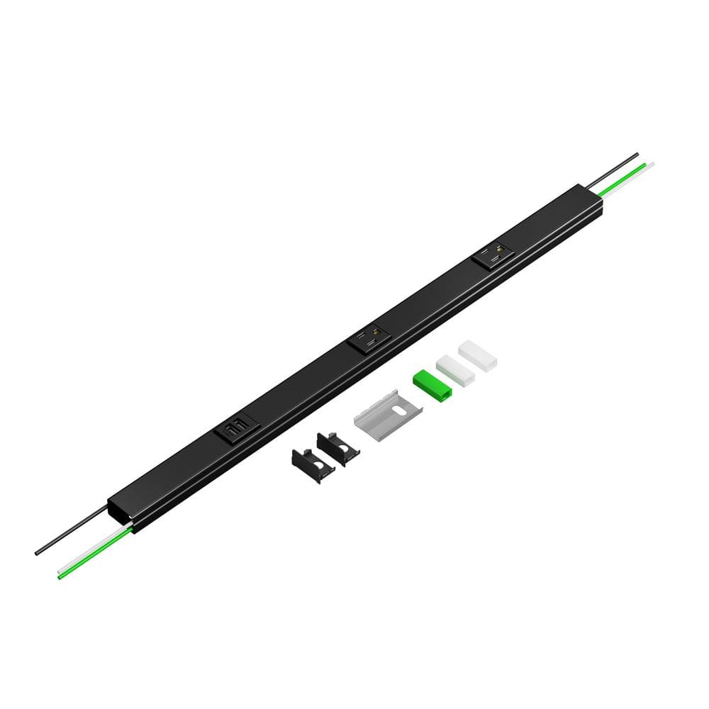 Legrand Wiremold Plugmold 22 in. 2-Outlet/2-USB 22 in. Hardwired ...