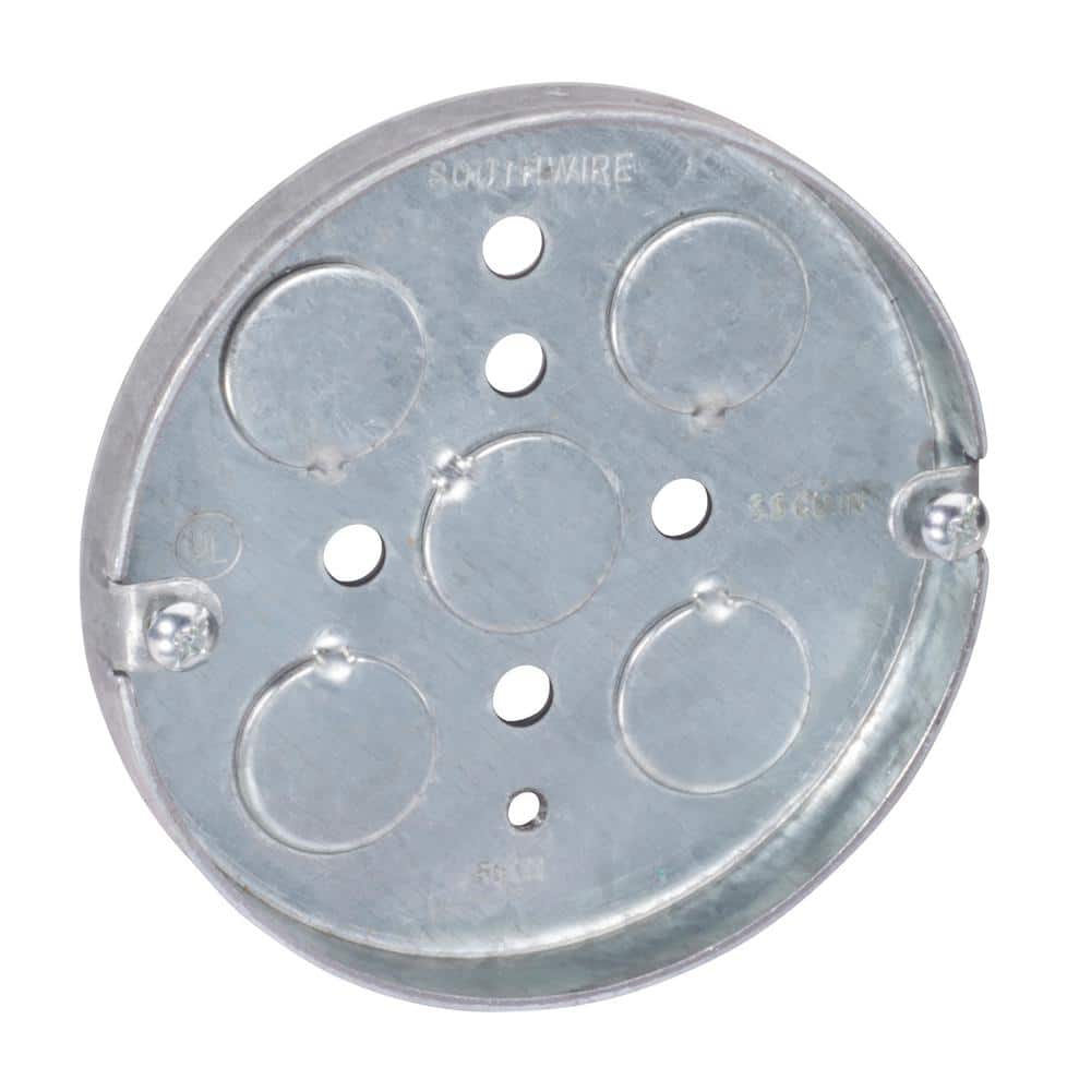 Southwire 4 in. W x 1/2 in. D Steel Metallic Round Ceiling Pan with ...