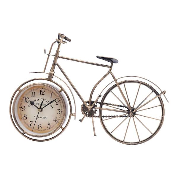 YIYIBYUS Bronze Retro Iron Bicycle Seat Clock Table Ornaments for Home ...