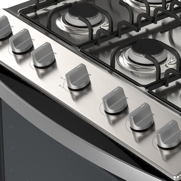 Whirlpool 30 in. 5.1 cu. ft. Freestanding Gas Range in Silver with ...
