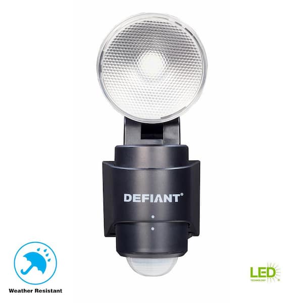 Defiant 180 Degree LED Motion Sensor One Head Black Battery Power ...