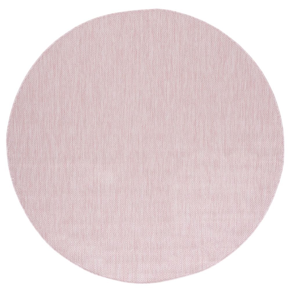 SAFAVIEH Courtyard Soft Pink 7 ft. x 7 ft. Dotted Diamond Indoor ...