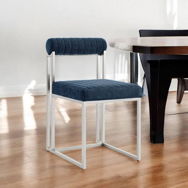 HomeRoots Blue Stainless Steel Side Chair (Set of 2) 2000569419 - The ...