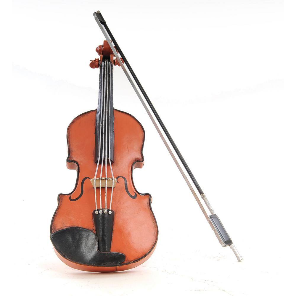 HomeRoots Dahlia Abstract Orange Vintage Violin 364173 - The Home Depot