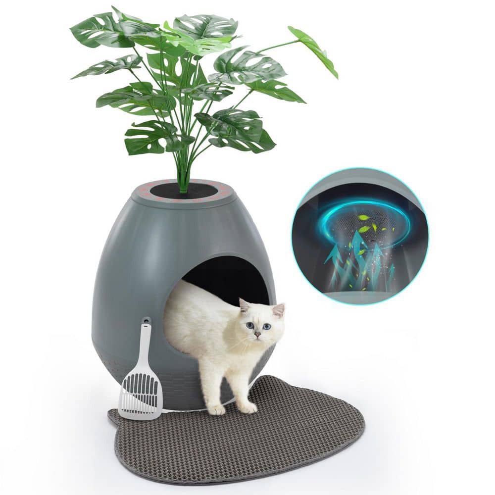 COZIWOW Cat Litter Box Plant Hidden with Smart Odor Removal System and ...
