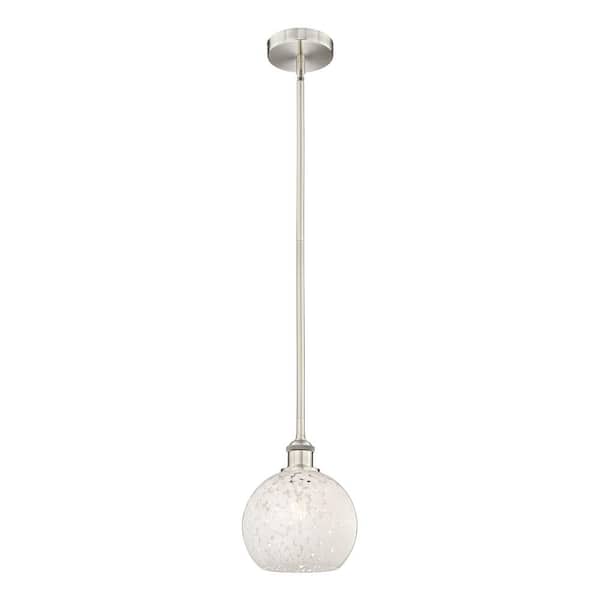 Innovations White Mouchette 100-Watt 1-Light Brushed Satin Nickel ...