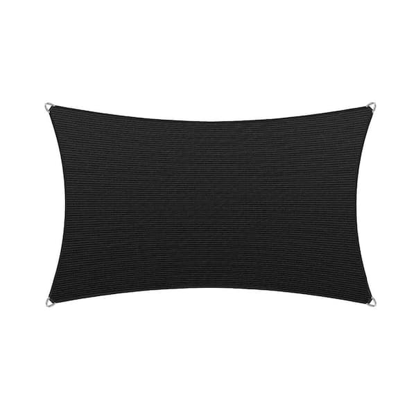 ROYAL SHADE 18 ft. x 24 ft. Black Rectangle Pro Ring Sun Shade Sail ...