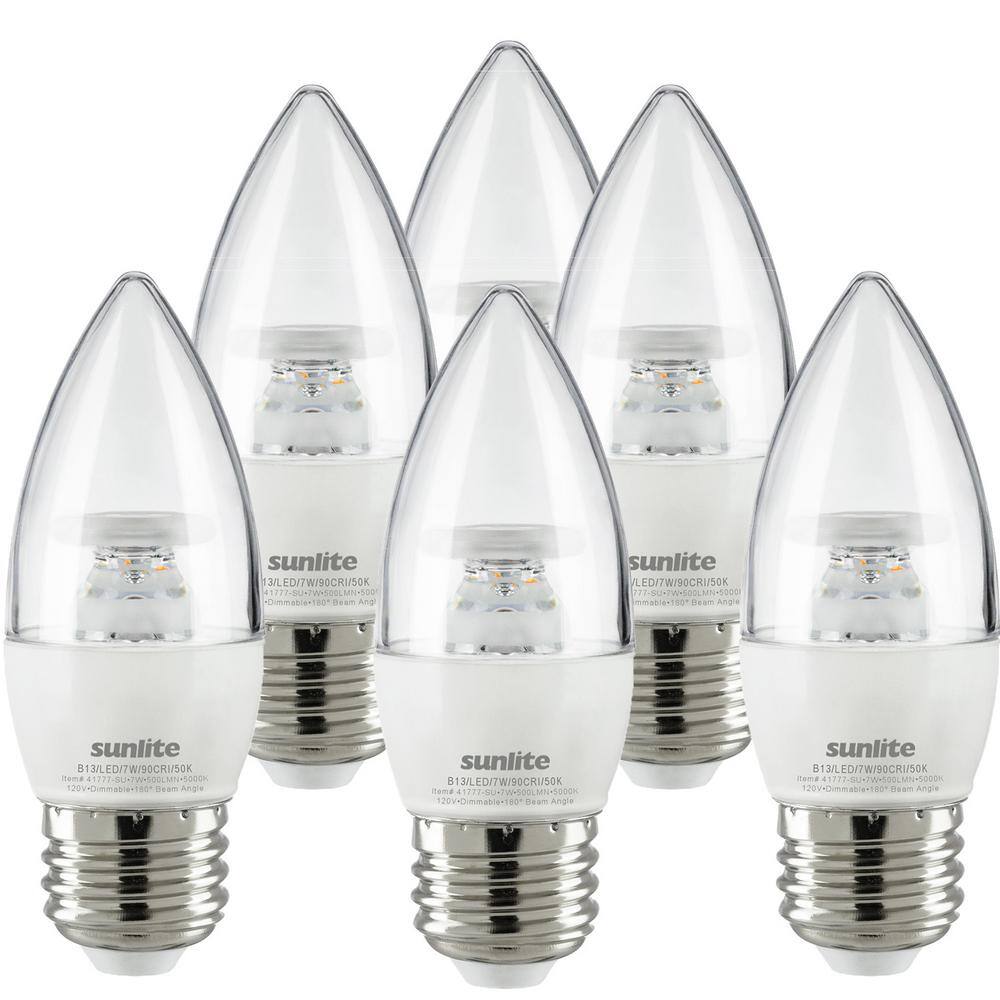 Sunlite 60-Watt Equivalent B13 Dimmable Energy Star ETL Listed E26 Base ...