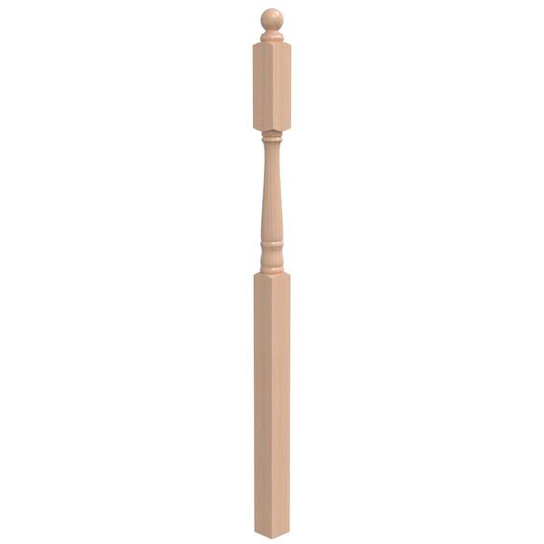EVERMARK Stair Parts 4045 60 in. x 3 in. Unfinished Red Oak Ball Top ...