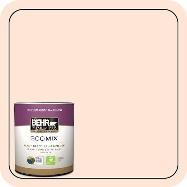 BEHR PREMIUM PLUS 1 qt. #230C-1 Winthrop Peach Eggshell Enamel EcoMix ...