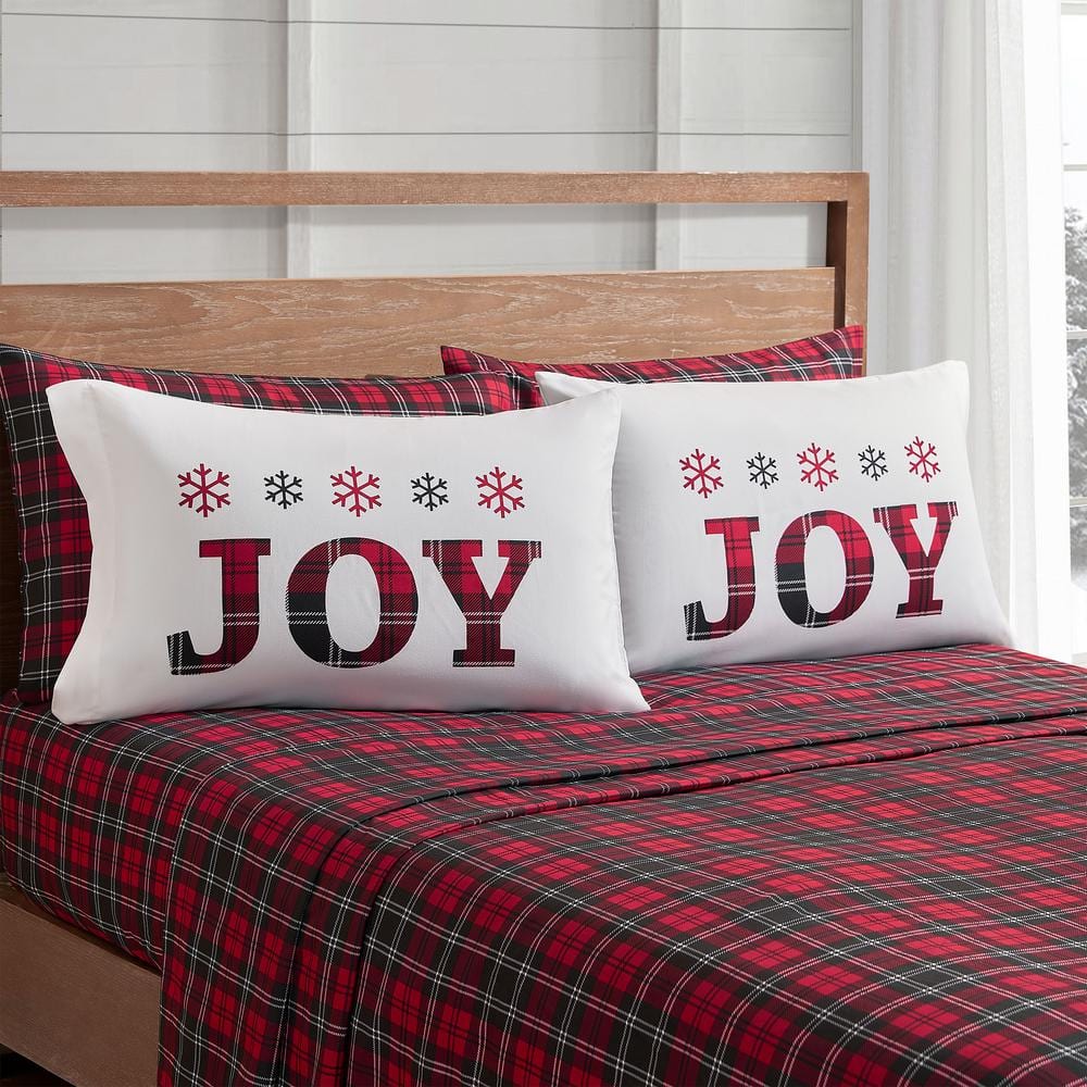H HIGHLINE BEDDING CO. Joy 6-Piece Red Polyester King Sheet Set ...