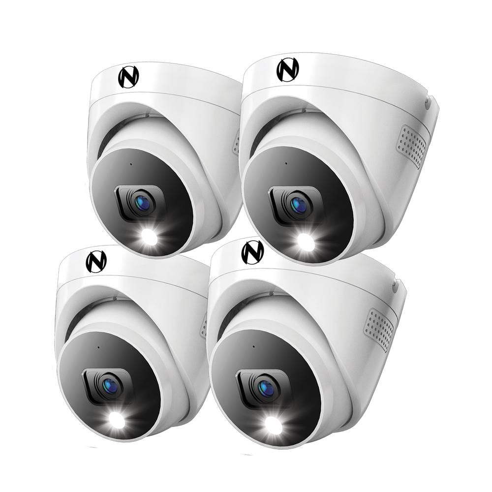 Night Owl 4K Wired Dome Indoor/Outdoor Spotlight Security Cameras with ...