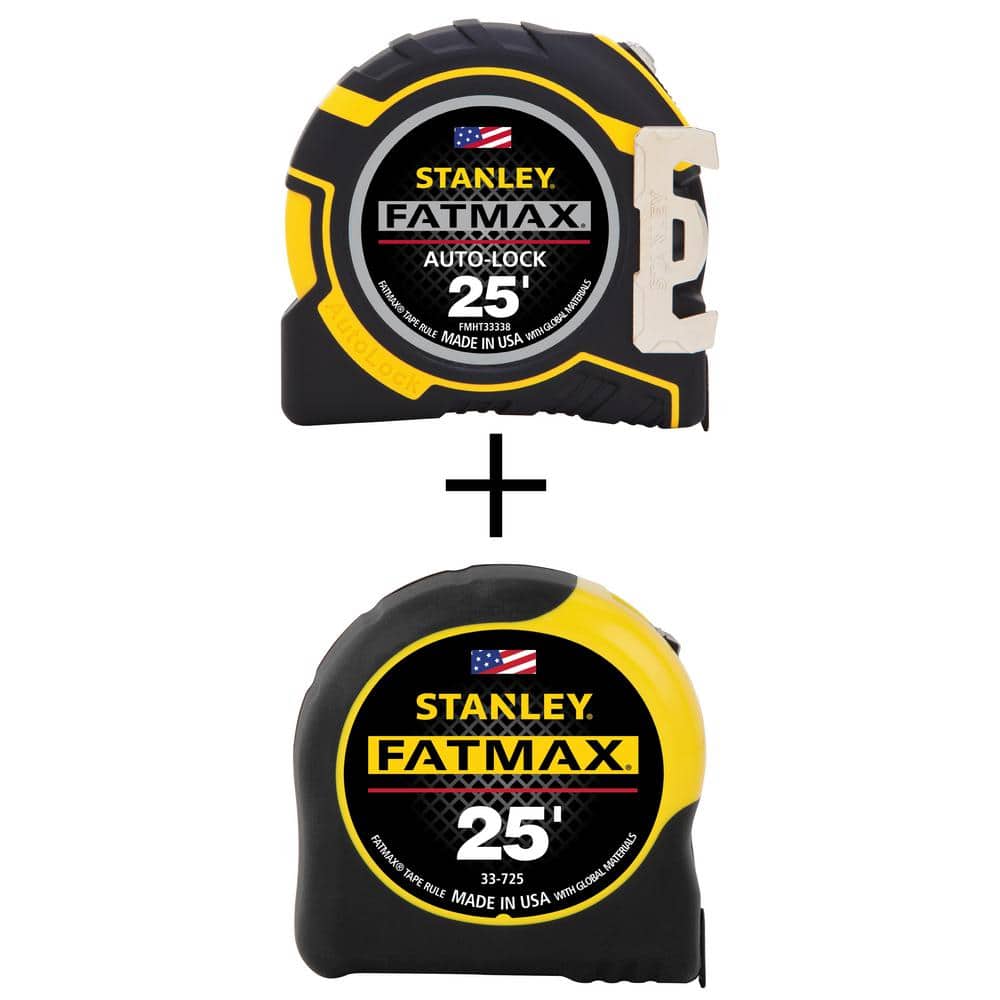Stanley FATMAX 25 ft. x 1-1/4 in. Auto Lock Tape Measure and FATMAX 25 ...