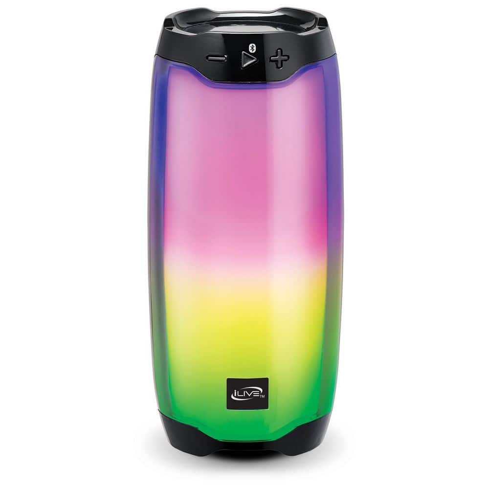 iLive Portable Bluetooth Party Speaker with LED Color Changing Effects ...