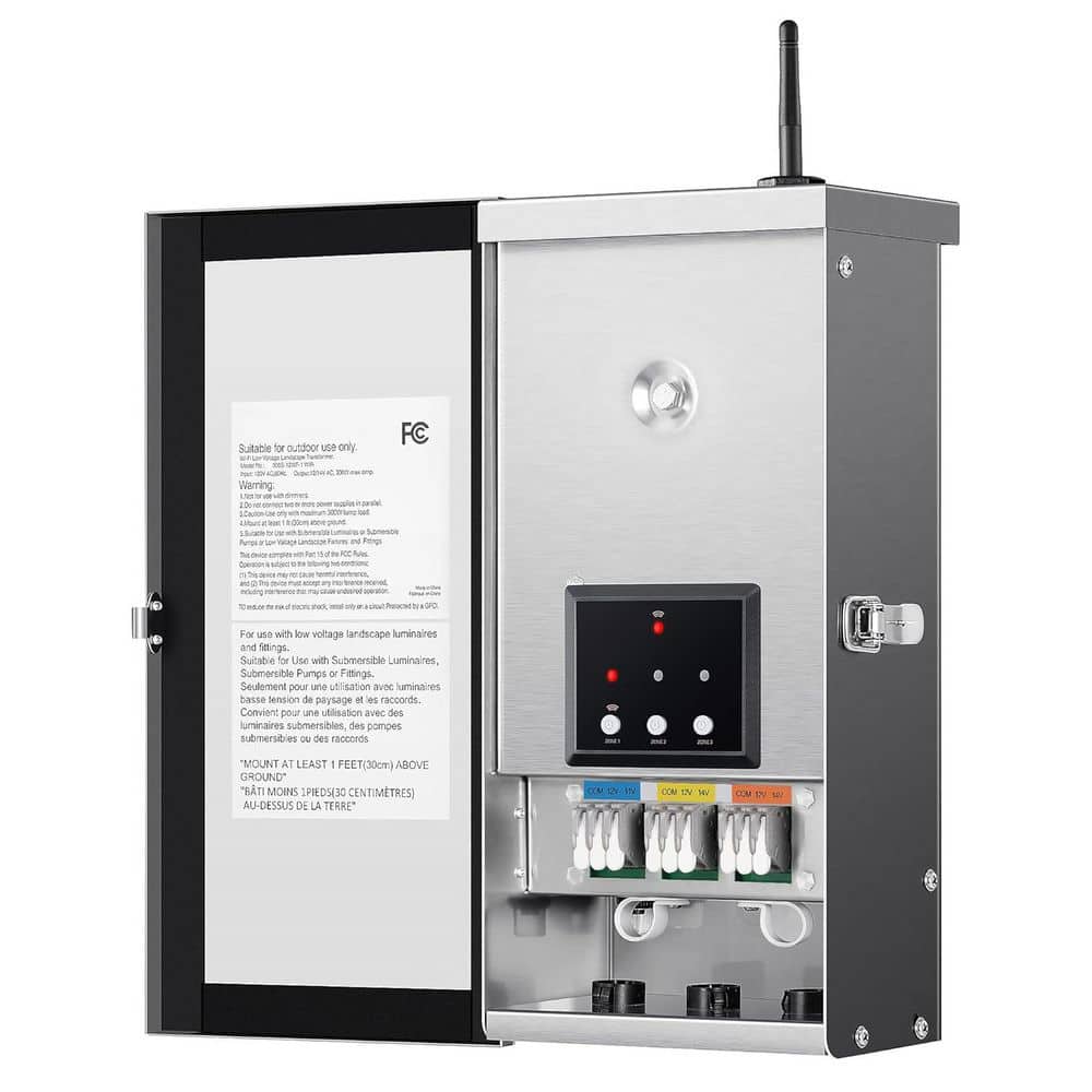Vrbgify Wi-Fi Low Voltage Landscape Transformer with 3 Zones 300W Smart ...