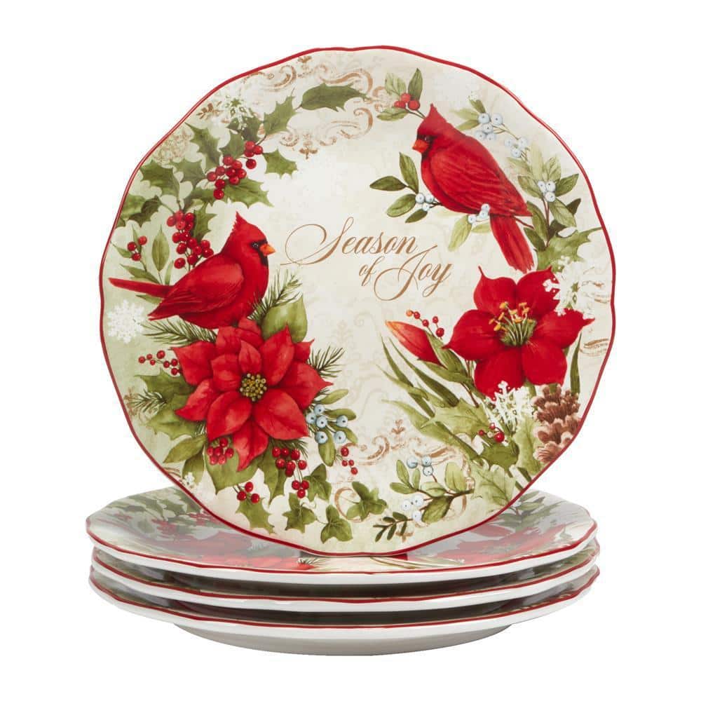 Certified International Winter's Medley Multi-Colored Dinner Plates Set ...