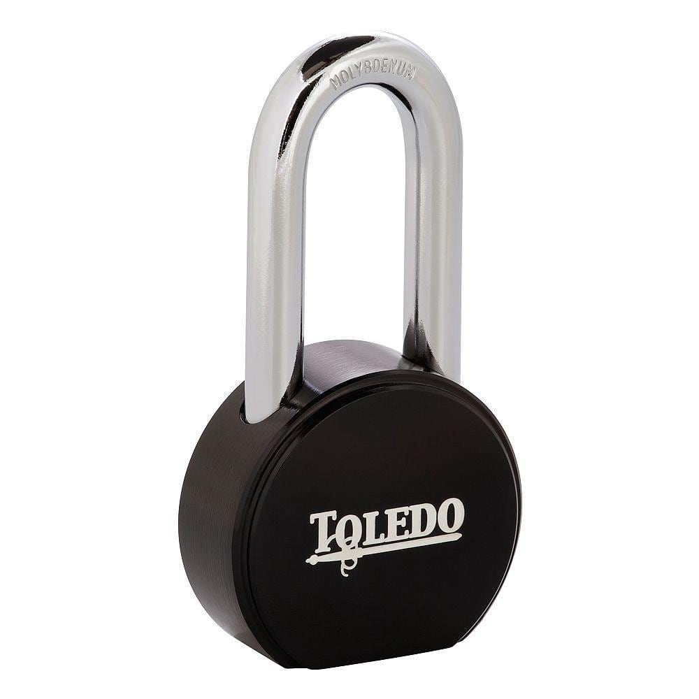 TOLEDO Black Series Super Duty Solid Steel Long Shackle Padlock with ...
