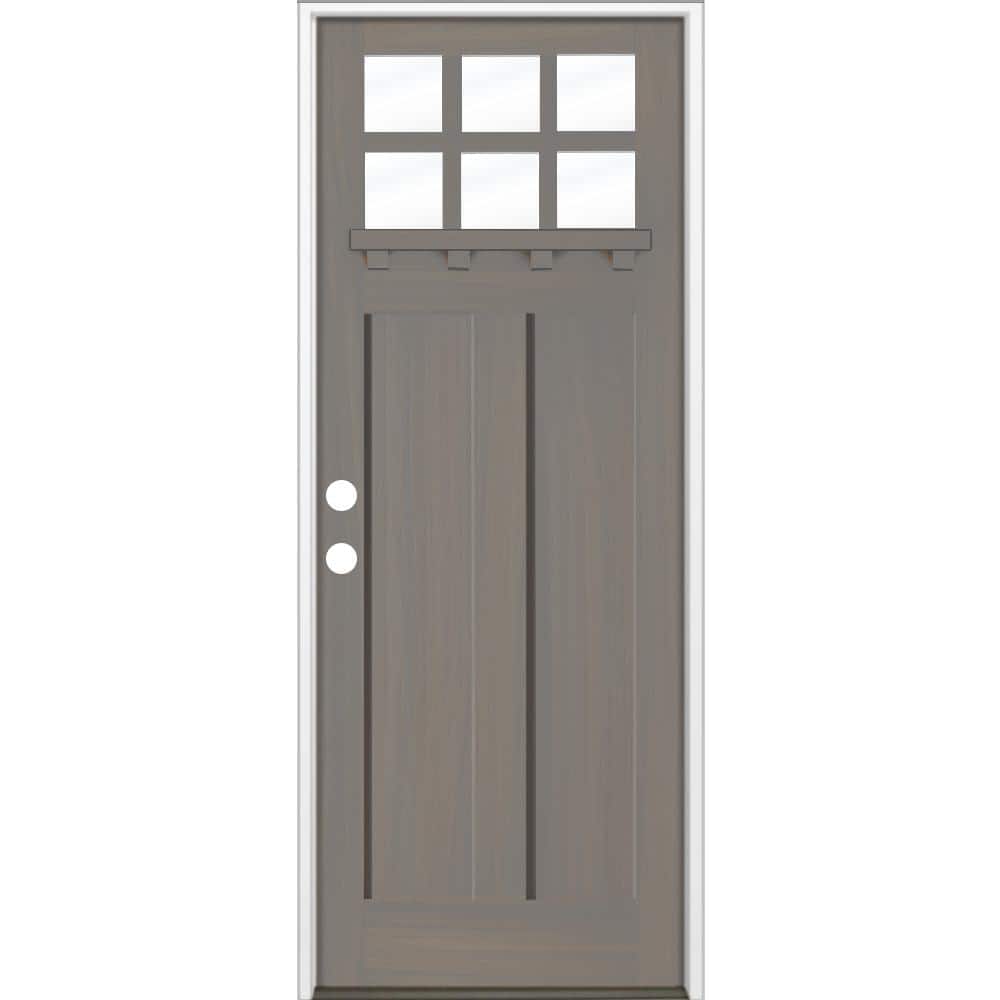 Reviews for Krosswood Doors 36 in. x 96 in. Craftsman Right Hand 6-Lite ...