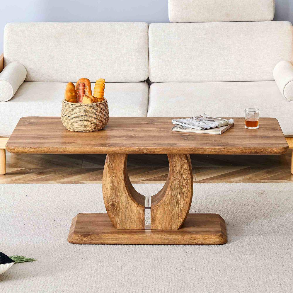 Polibi Modern 47 in. Natural Rectangle Wood Coffee Table RS-31395-230 ...