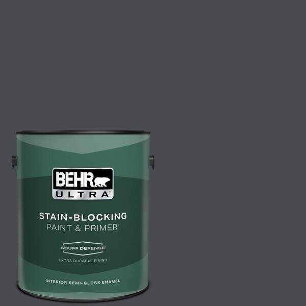 BEHR ULTRA 1 gal. #N500-7 Night Club Extra Durable Semi-Gloss Enamel ...