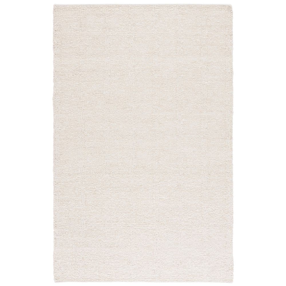SAFAVIEH Manhattan 4 ft. x 6 ft. Ivory Modern Solid Color Area Rug ...