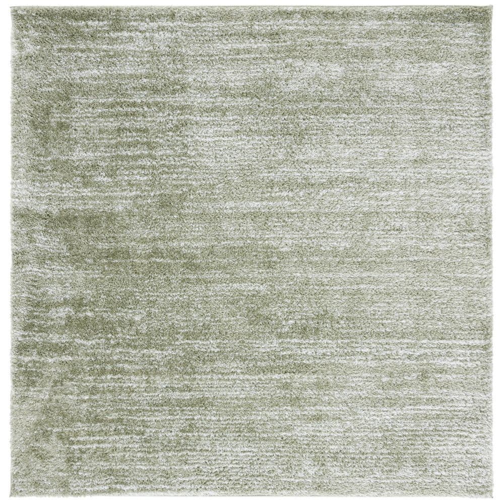 SAFAVIEH Tahoe Shag 8 ft. x 8 ft. Sage/Ivory Distressed Solid square ...