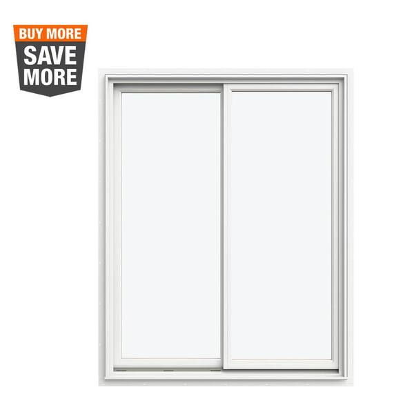 JELD-WEN 47.3125 in. x 59.5625 in. W-5500 Left-Hand Sliding Wood Clad ...