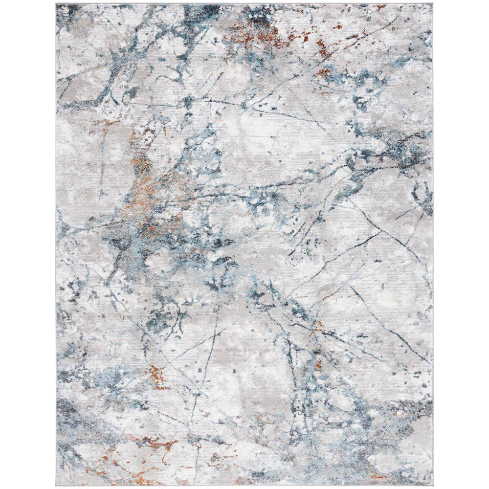 SAFAVIEH Meadow 9 ft. x 12 ft. Gray/Blue Splattered Marble Area Rug ...