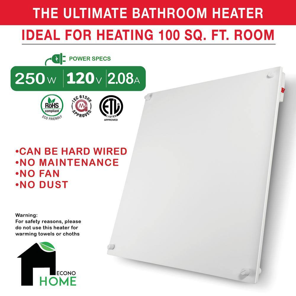 Buy 250-Watt Wall Mounted Splashproof Electric Convection Space Heater ...