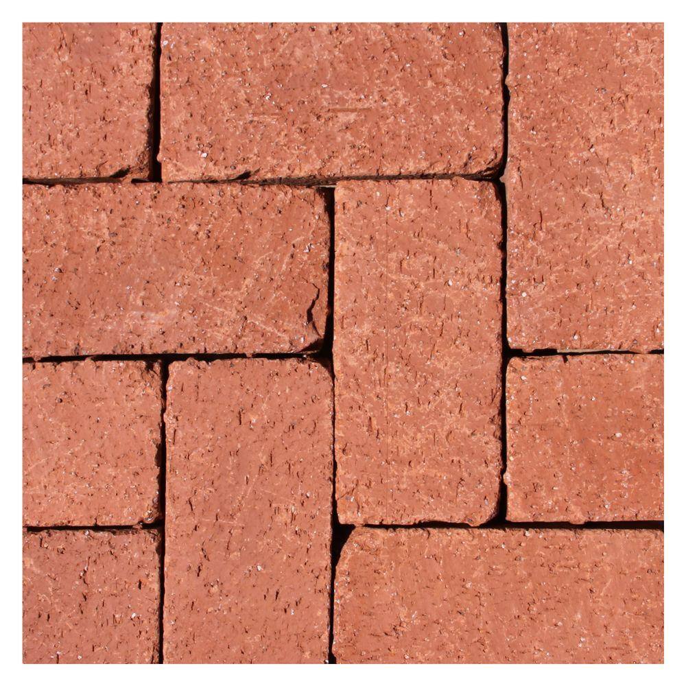Mission Split 8 in. x 4 in. x 1.63 in. Tumbled Clay Red Paver 073600248 ...